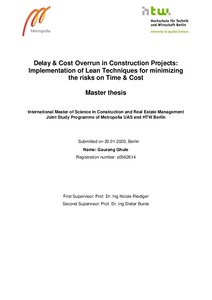 Delay & Cost Overrun in Construction Projects: Implementation of Lean Techniques for minimizing ...